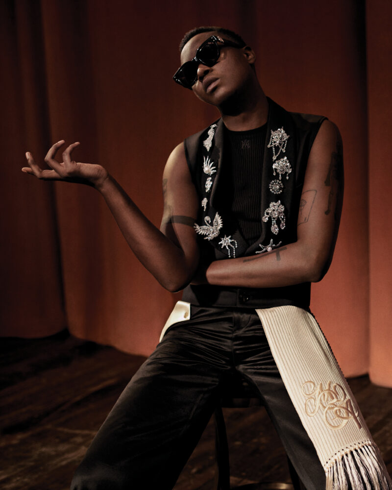 Sunwoo, Seth Lee, and Ashton Sanders Shimmer in AMIRI FW24